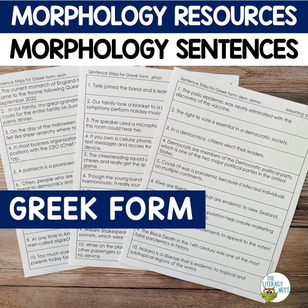 Morphology Cards for Prefixes, Suffixes, Roots, Greek Forms - The ...