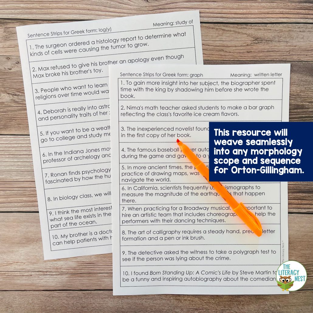 Morphology Sentences for Greek Forms - The Literacy Nest