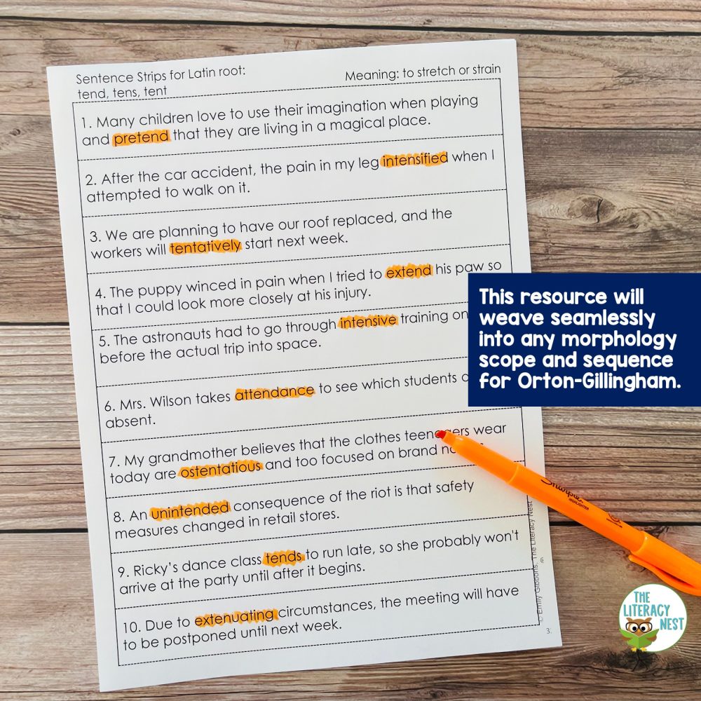 Morphology Sentences for Latin Roots and Connectives - The Literacy Nest
