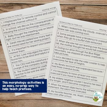 Morphology Sentences for Prefixes - The Literacy Nest