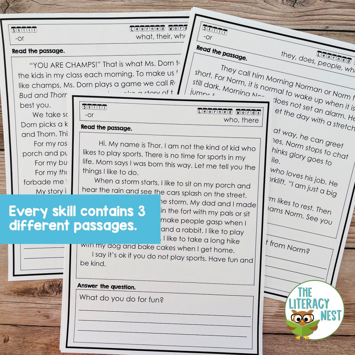 R-Controlled Vowels Decodable Passages - The Literacy Nest