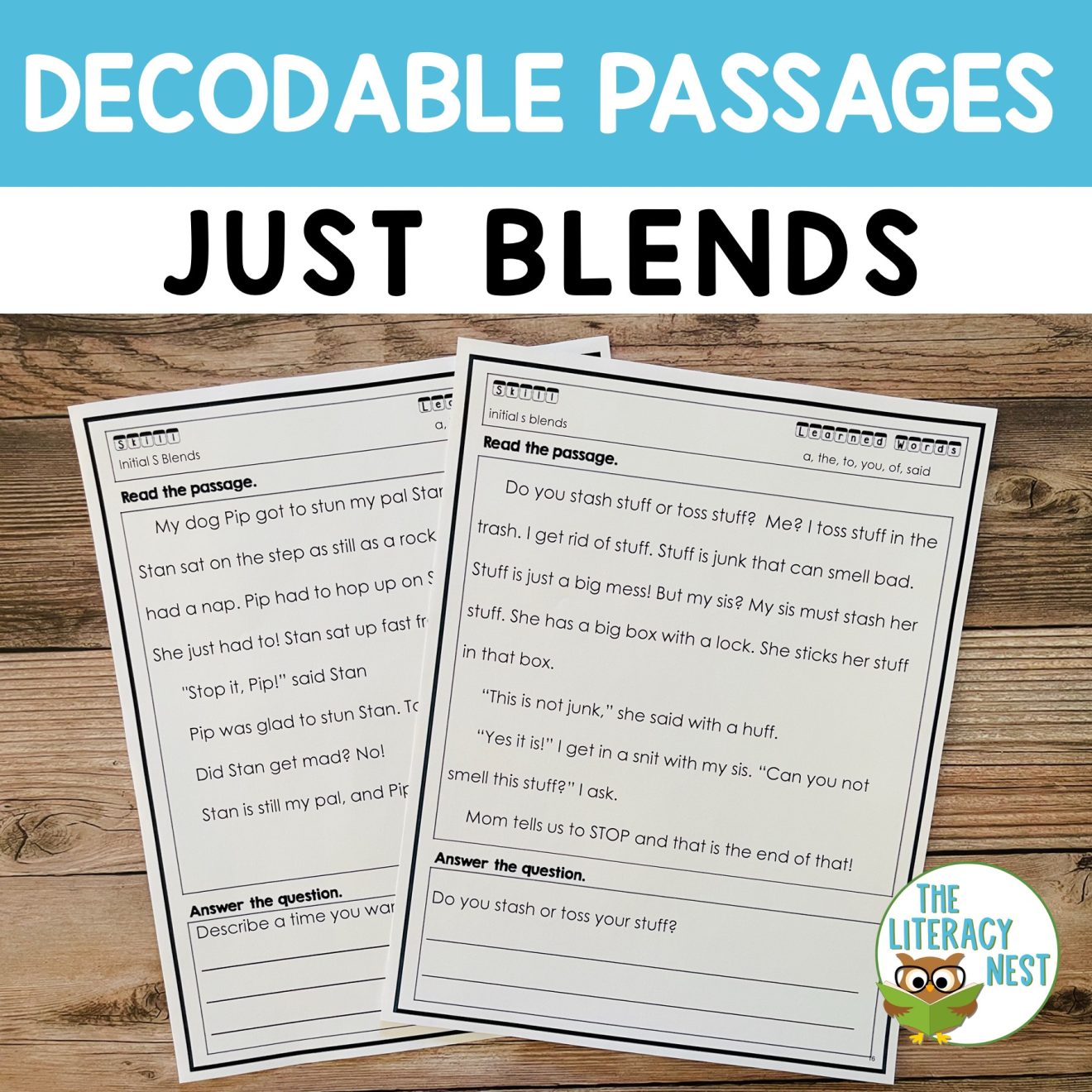 Consonant Blends Decodable Reading Passages - The Literacy Nest