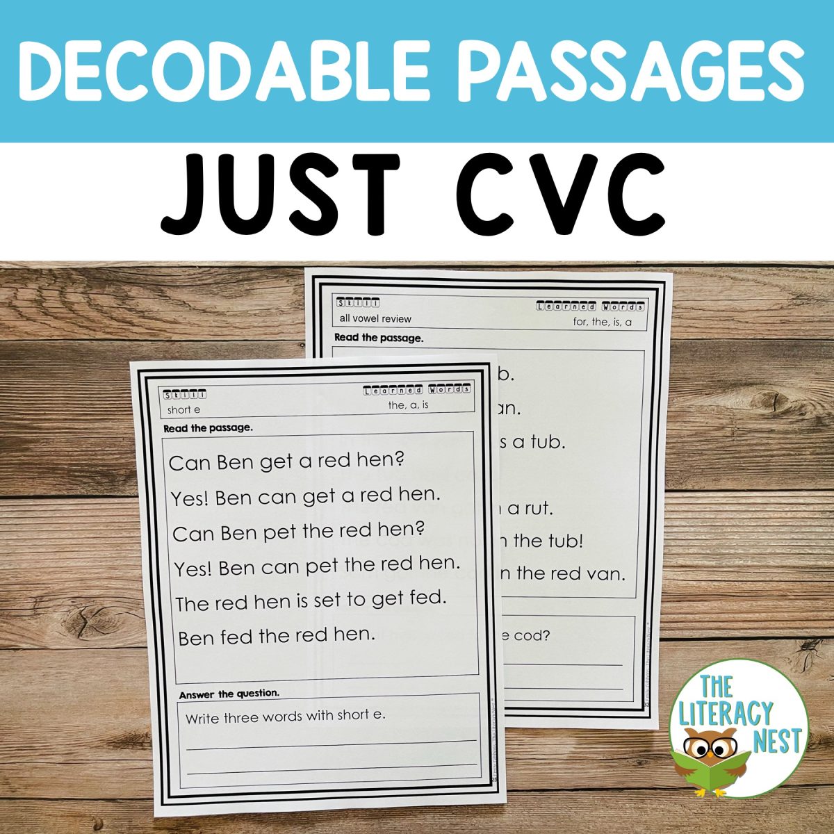 CVC Words Decodable Passages for Orton-Gillingham Lessons - The ...