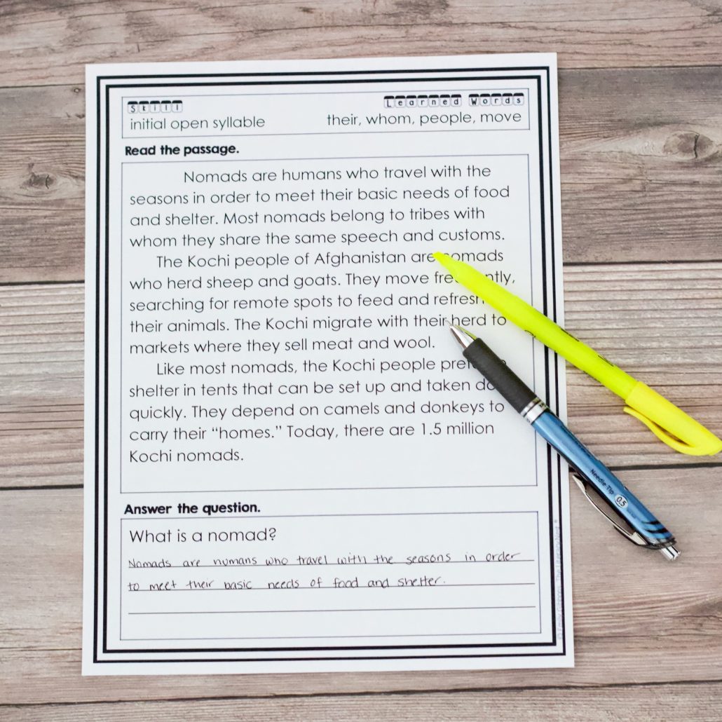 Decodable Passages for Open Syllables - The Literacy Nest