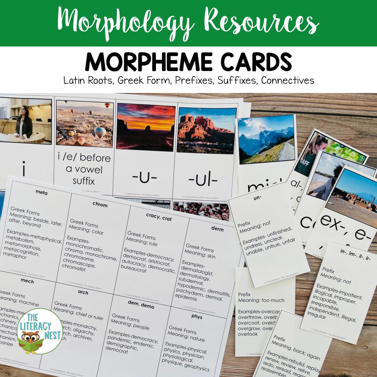 Morphology Cards for Prefixes, Suffixes, Roots, Greek Forms - The ...