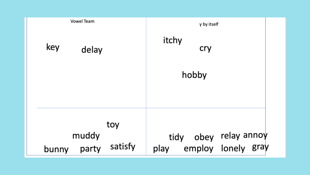 Tips for Teaching the Y Rule - The Literacy Nest