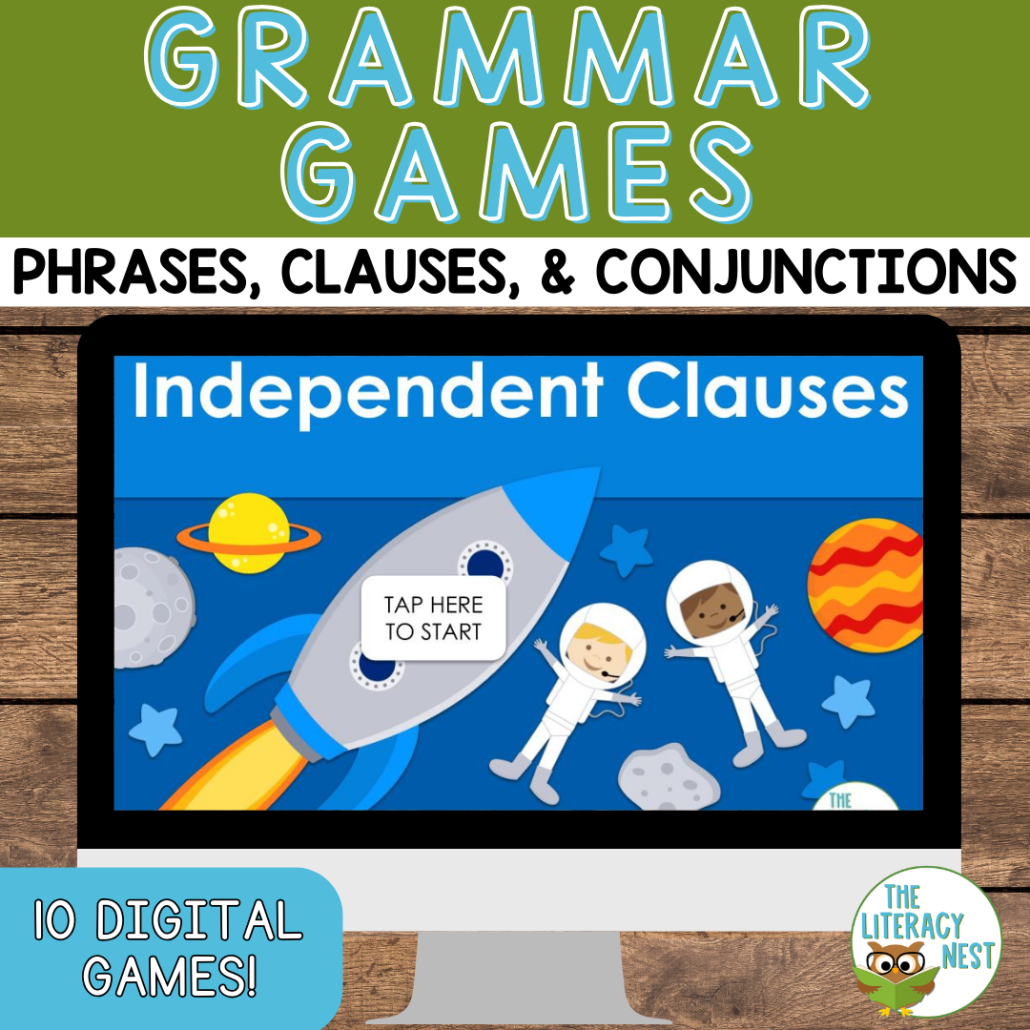 Phrases Clauses and Conjunctions Grammar Games - The Literacy Nest