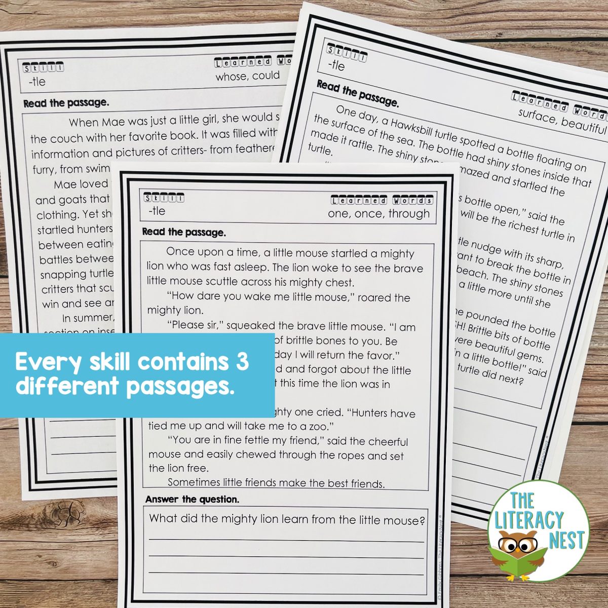 Decodable Passages for Consonant + LE Syllables - The Literacy Nest