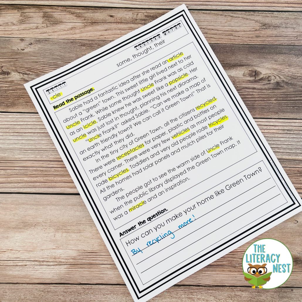 Decodable Passages for Consonant + LE Syllables - The Literacy Nest