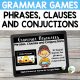 Phrases Clauses and Conjunctions Grammar Games - The Literacy Nest