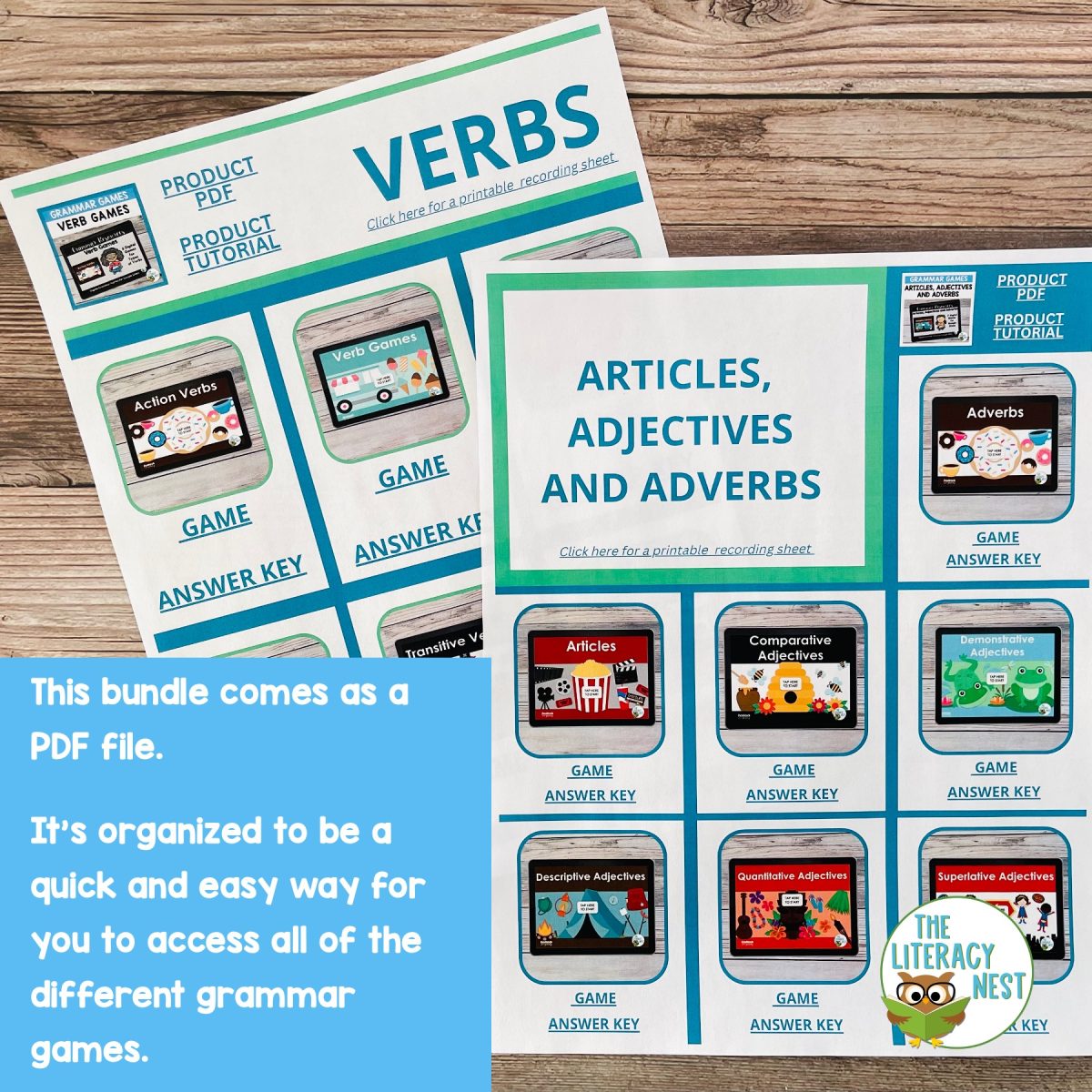 Grammar Games Bundle - The Literacy Nest