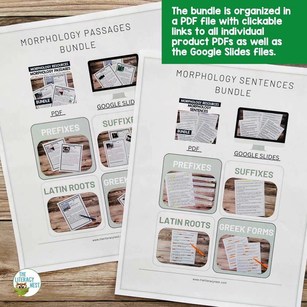 Morphology Activities Bundle - The Literacy Nest