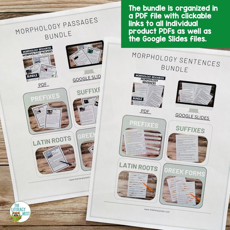 Morphology Activities Bundle - The Literacy Nest