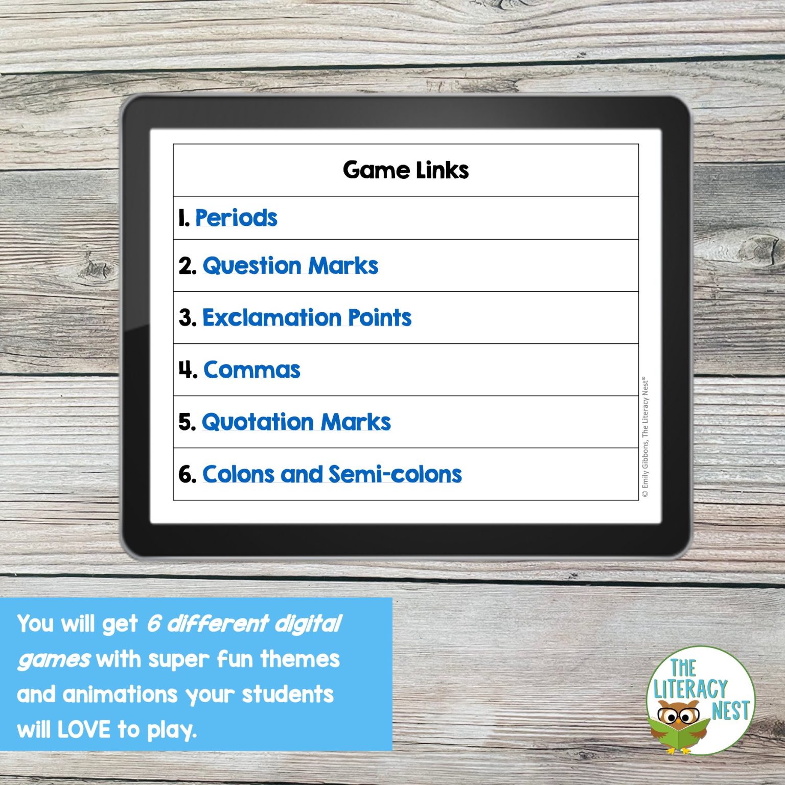 Punctuation Games - The Literacy Nest