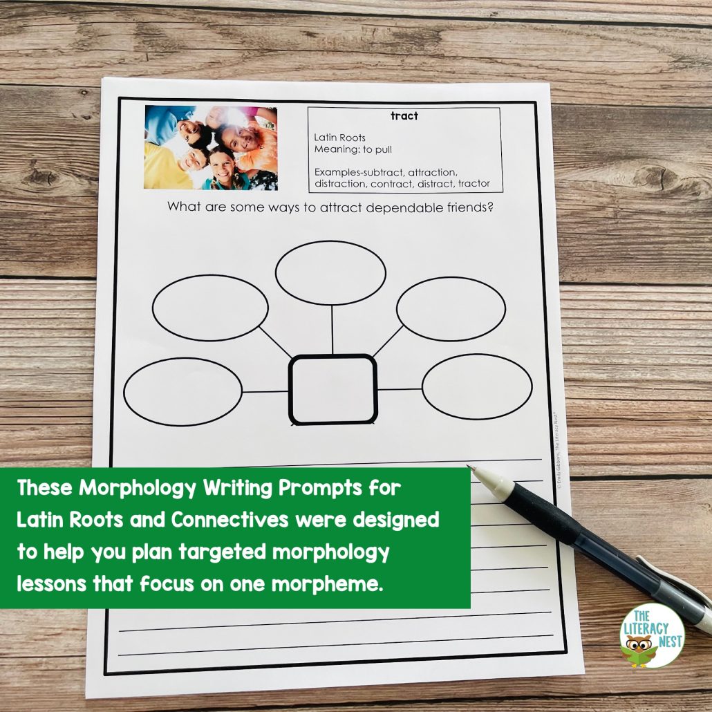 Latin Roots and Connectives Morphology Writing Prompts - The Literacy Nest