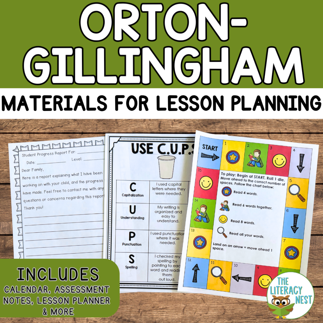 Orton-Gillingham Forms and Materials For Lesson Planning and ...