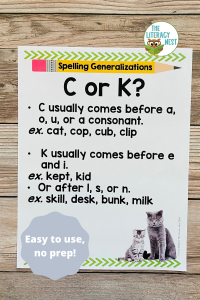 Is it C or K? How to Teach This Spelling Generalization - The Literacy Nest