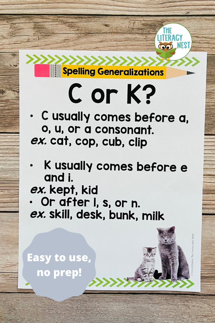 Is it C or K? How to Teach This Spelling Generalization - The Literacy Nest