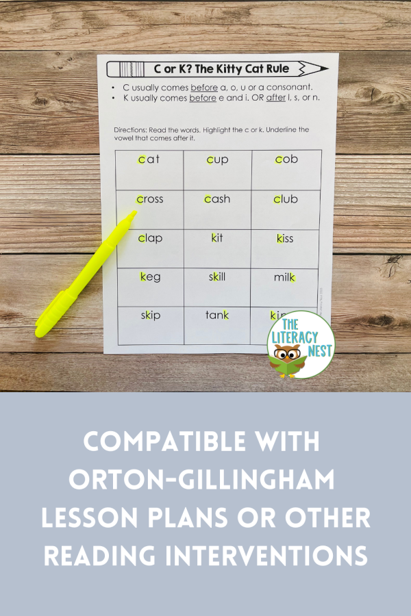 Is it C or K? How to Teach This Spelling Generalization - The Literacy Nest