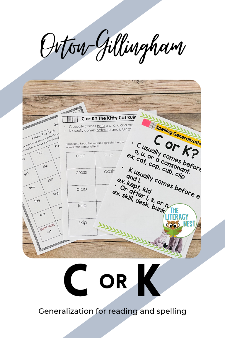 Is it C or K? How to Teach This Spelling Generalization - The Literacy Nest