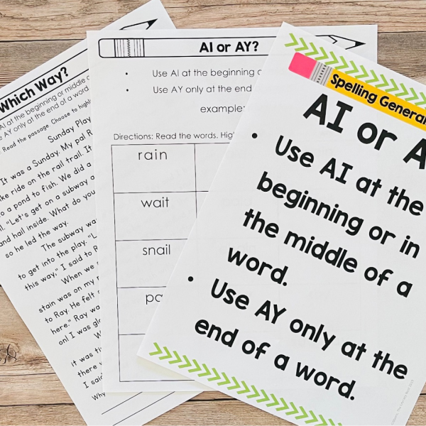 Is it AI or AY? Spelling With Long A Vowel Teams - The Literacy Nest