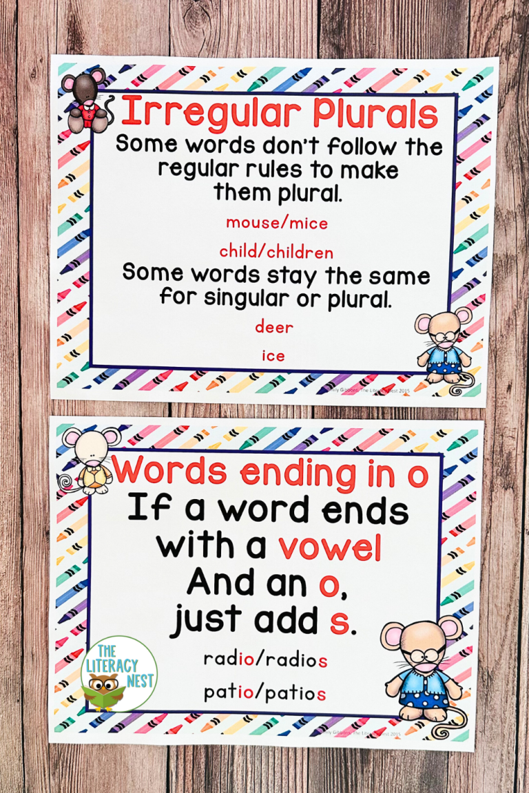 Tips for Teaching -S and -ES Plurals - The Literacy Nest