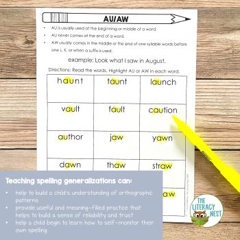 Is It AU or AW? Spelling Strategies For Vowel Teams - The Literacy Nest