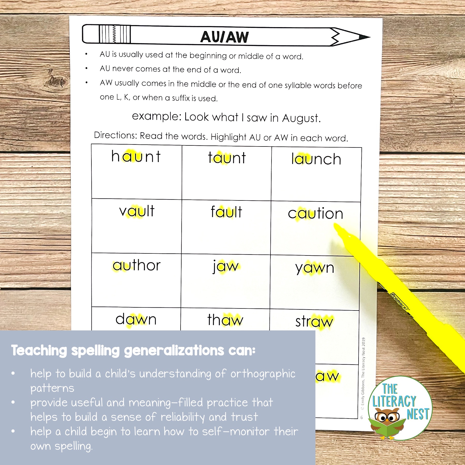 Is It AU or AW? Spelling Strategies For Vowel Teams - The Literacy Nest