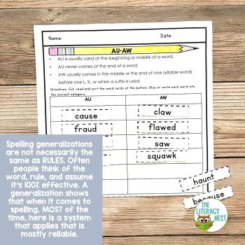 Is It AU or AW? Spelling Strategies For Vowel Teams - The Literacy Nest