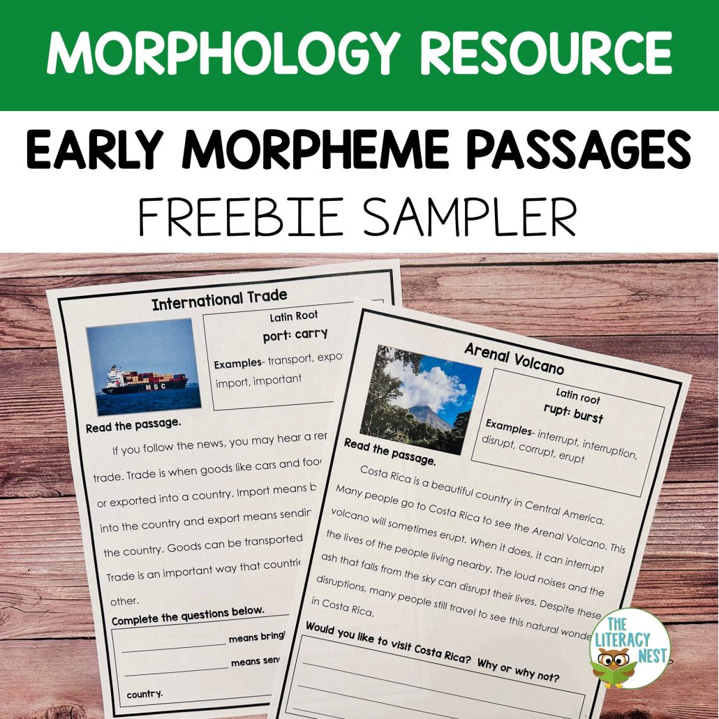 Morphology Reading Passages for Early Readers FREE - The Literacy Nest