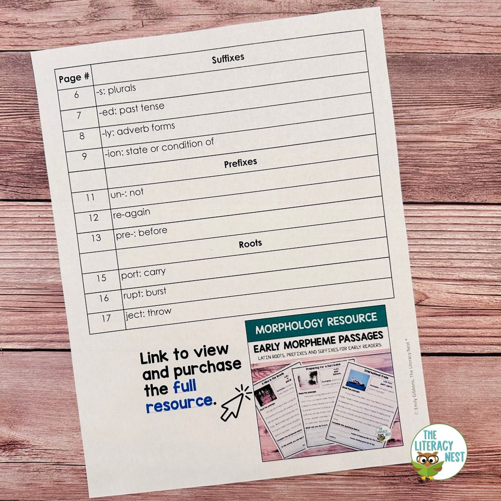 Morphology Reading Passages for Early Readers FREE - The Literacy Nest