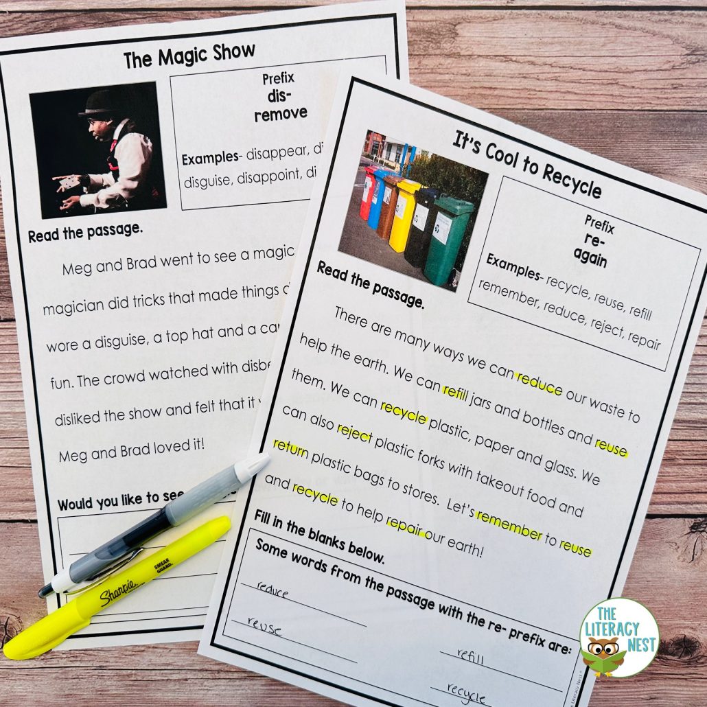 Morphology Activities Early Reader Passages for Prefixes, Suffixes ...