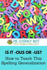 Is it -OUS or -US? How to Teach This Spelling Generalization - The ...