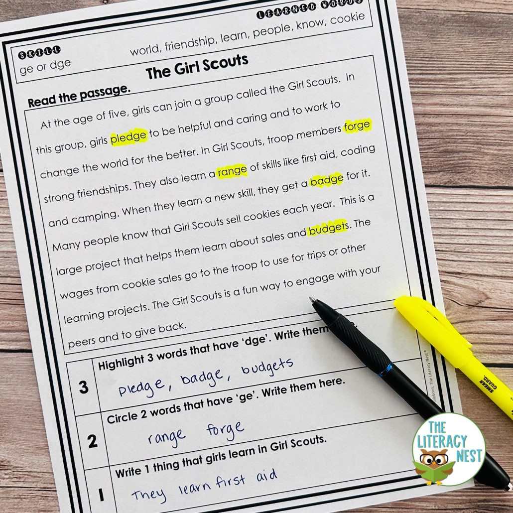 Nonfiction Decodable Passages for Spelling Generalizations - The ...
