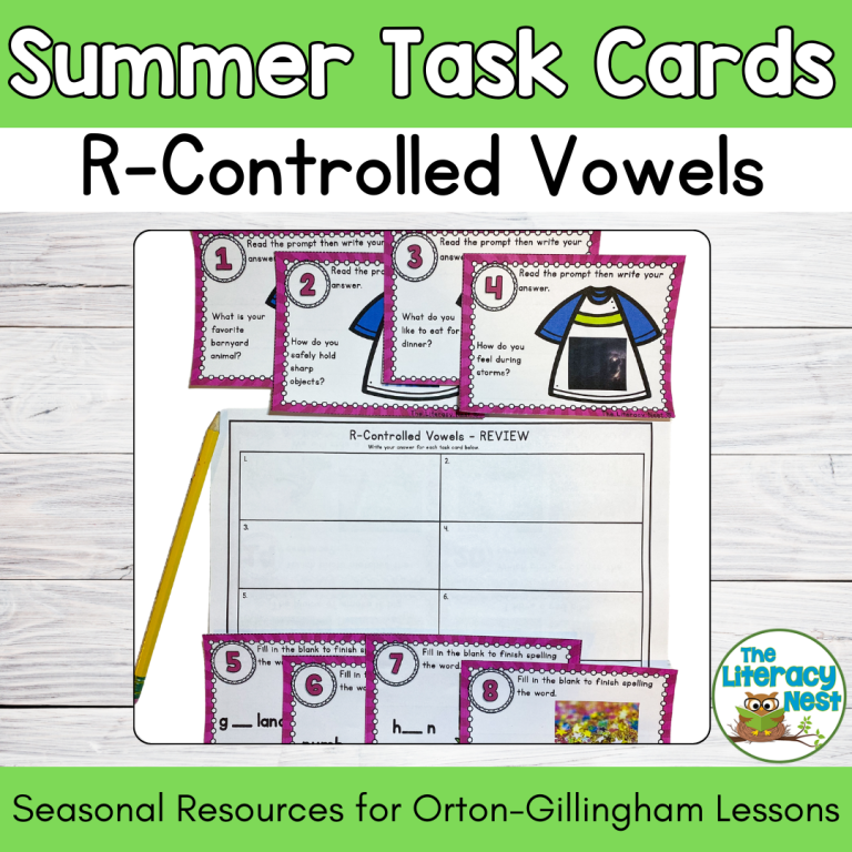 Summer Phonics Review Task Cards R-Controlled Vowels - The Literacy Nest