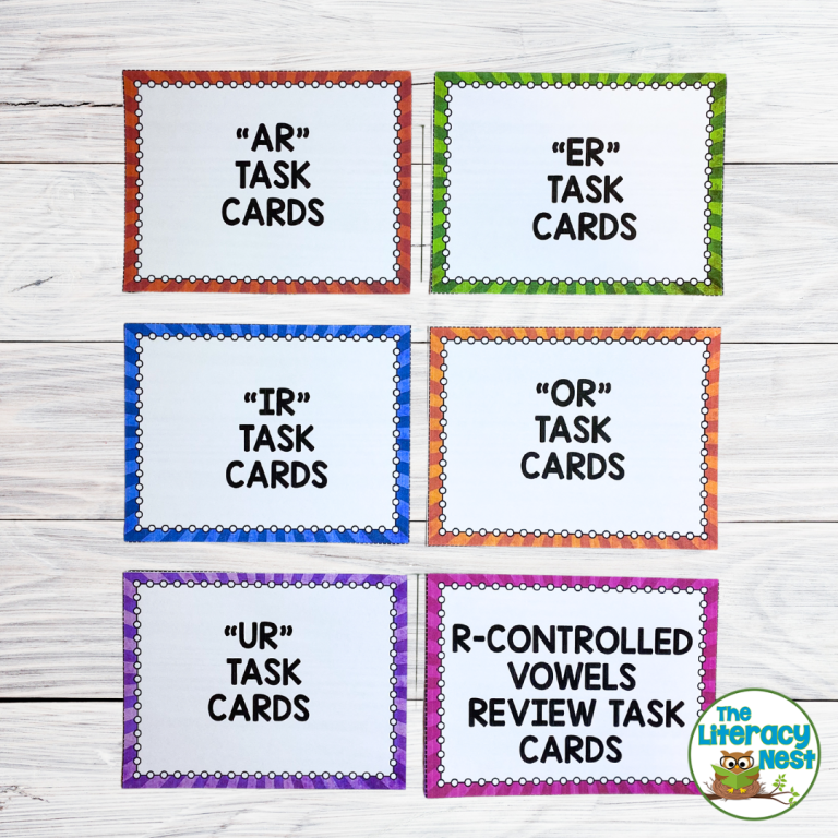 Summer Phonics Review Task Cards R-Controlled Vowels - The Literacy Nest