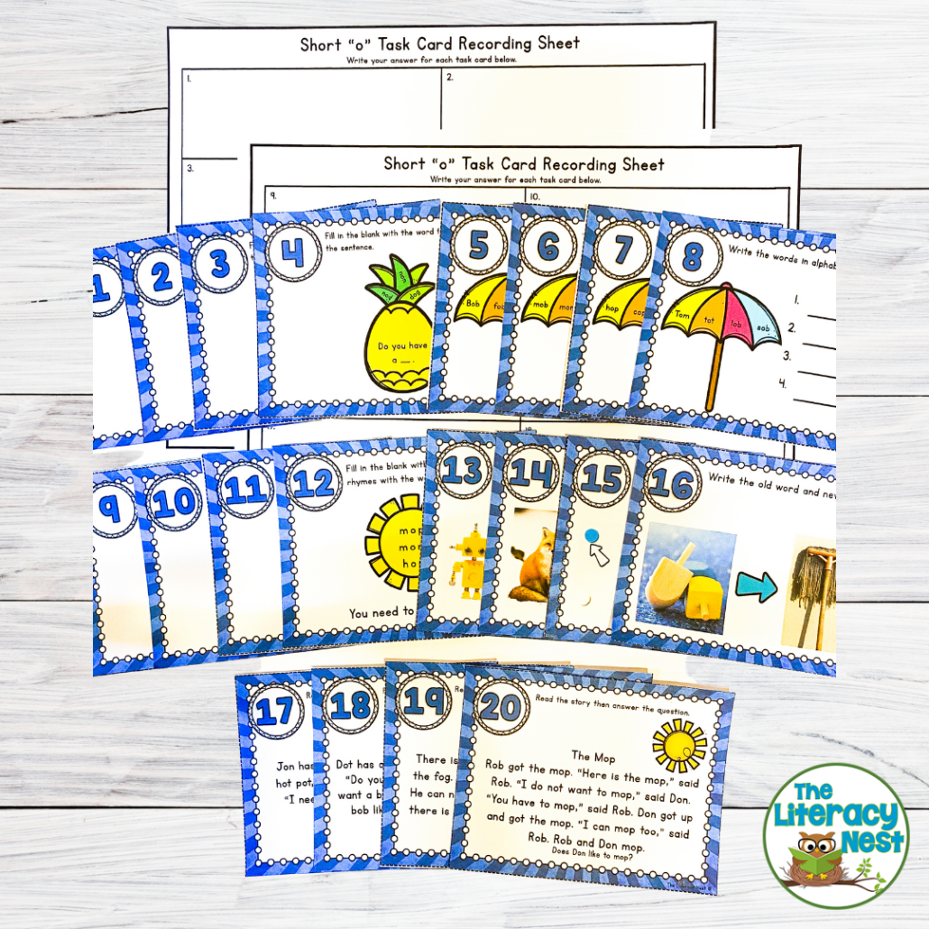 Summer Phonics Activities Task Cards Short Vowels Review - The Literacy ...
