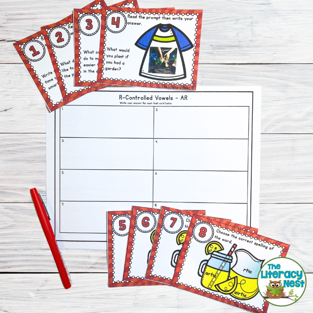 Summer Phonics Review Task Cards R-Controlled Vowels - The Literacy Nest