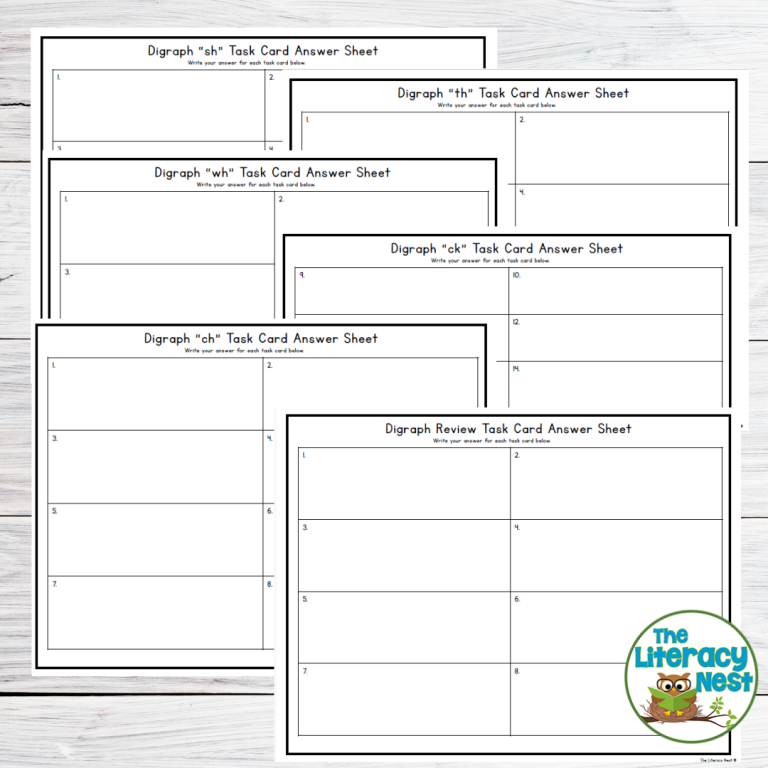 Summer Phonics Activities Task Cards for Digraphs with Orton-Gillingham ...