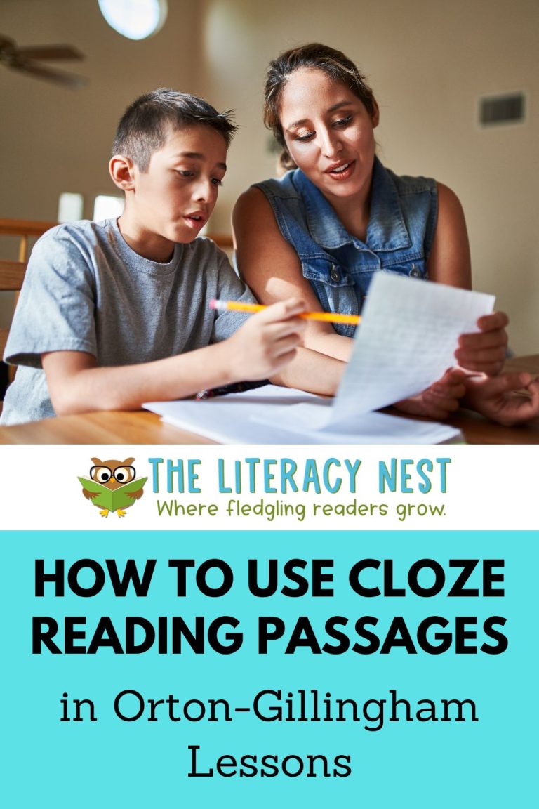 How to Use Cloze Reading Passages in Orton-Gillingham Lessons - The ...