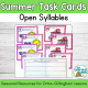 Summer Phonics Activities Task Cards for Open Syllables Review - The ...
