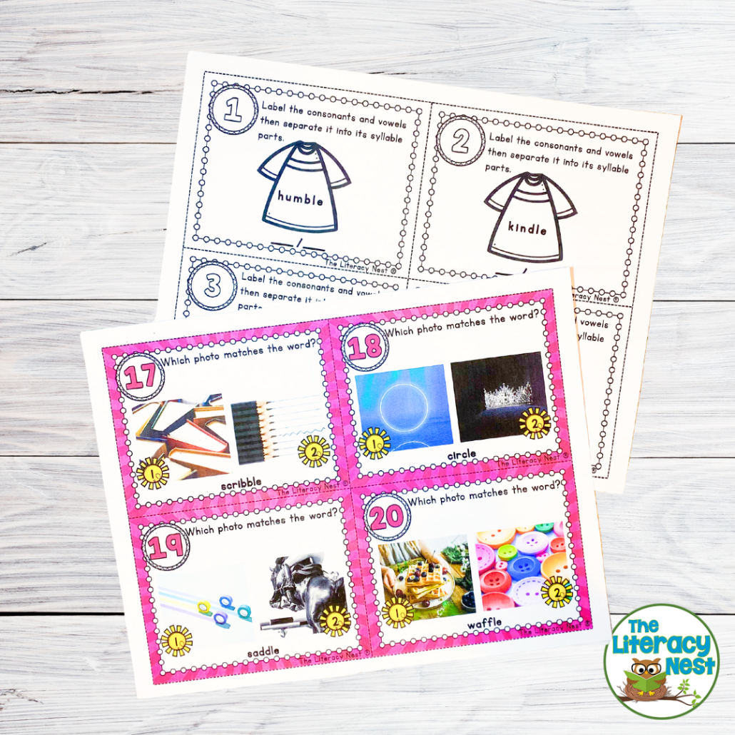 Summer Phonics Activities Task Cards for C + le Review - The Literacy Nest
