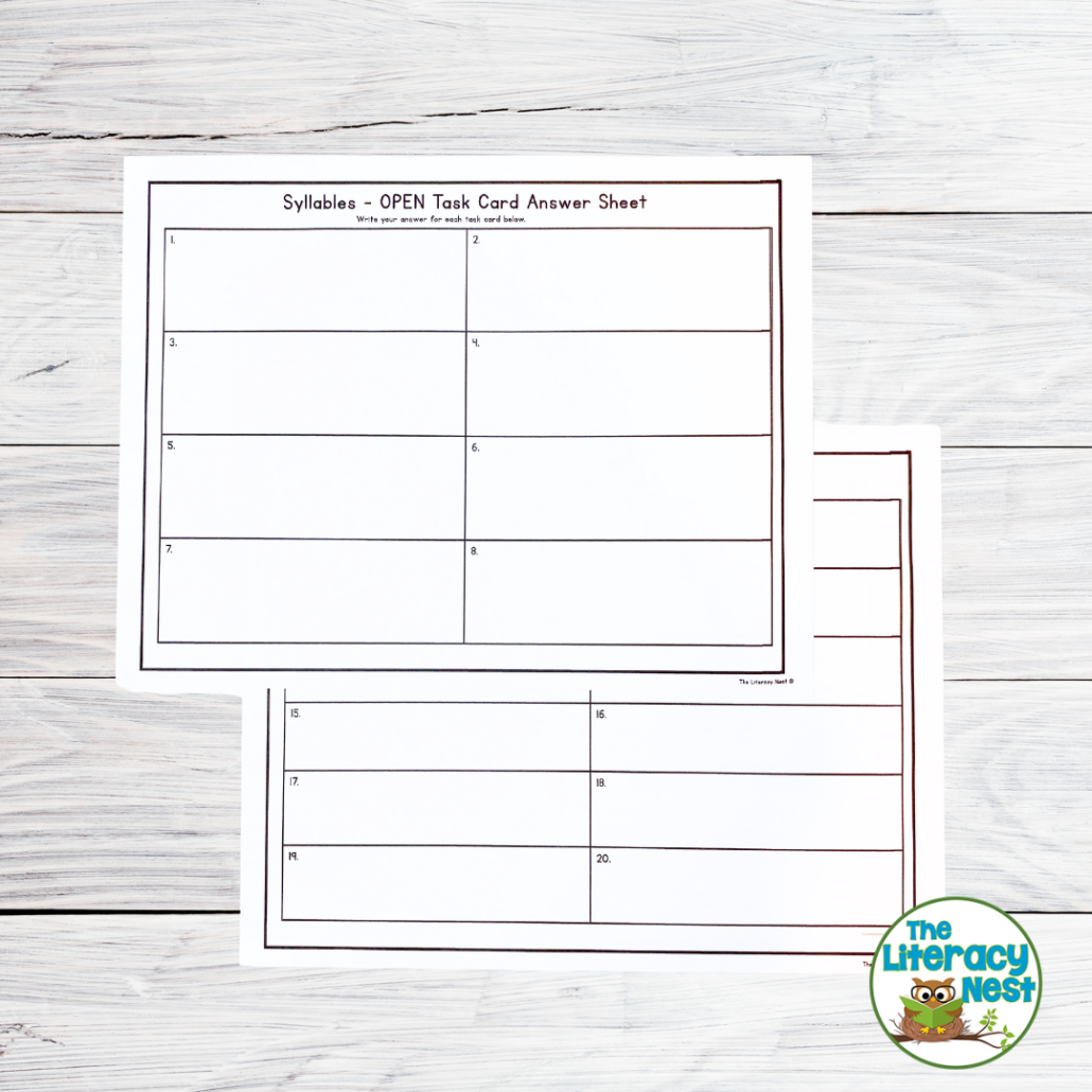 Summer Phonics Activities Task Cards for Open Syllables Review - The ...