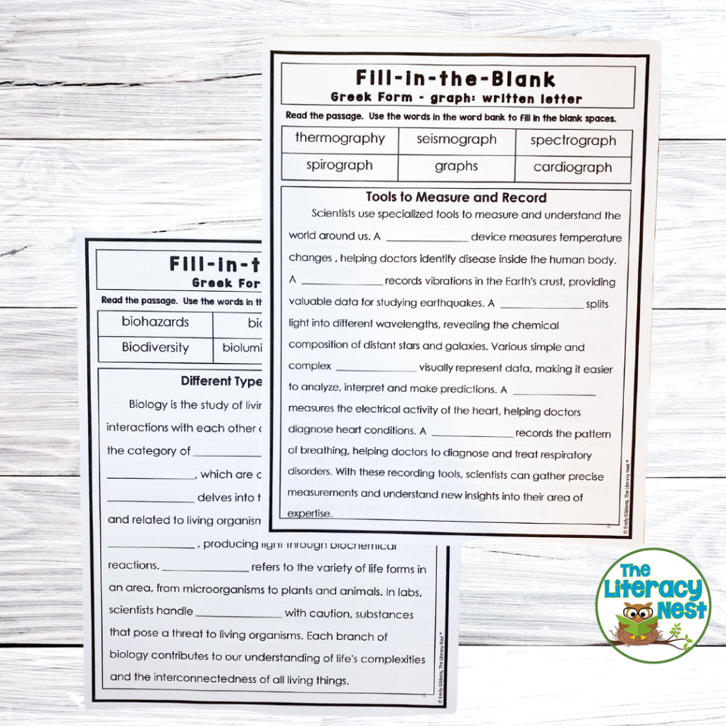 Morphology Cloze Reading Passages for Greek Forms - The Literacy Nest