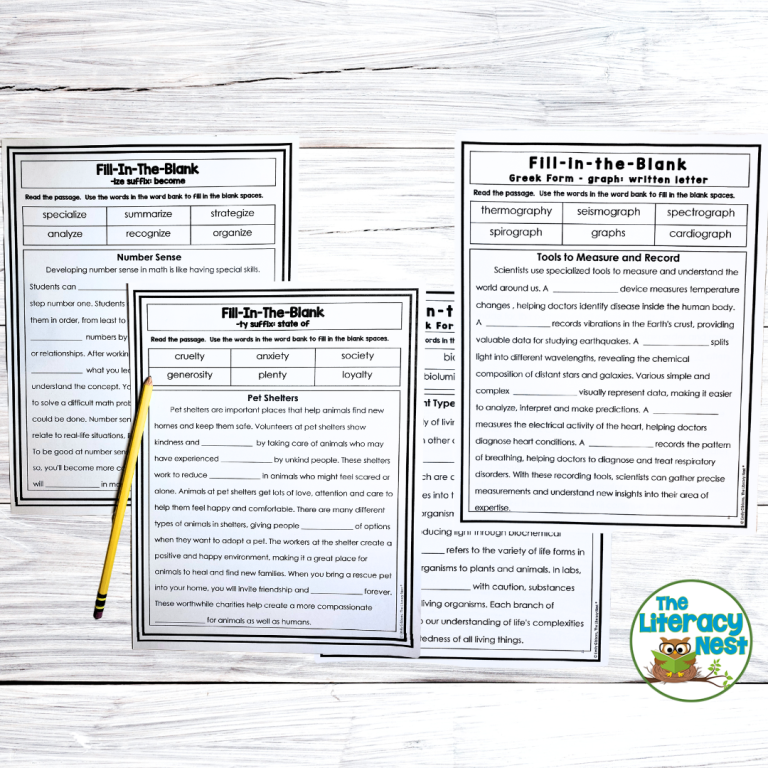 Morphology Cloze Reading Passages BUNDLE - The Literacy Nest