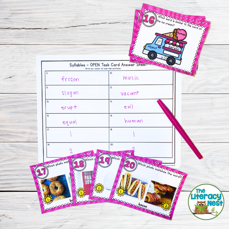 Summer Phonics Activities Task Cards for Open Syllables Review - The ...