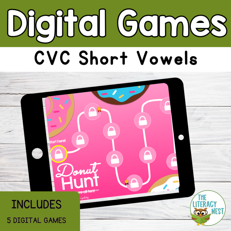 CVC Digital Phonics Games - The Literacy Nest
