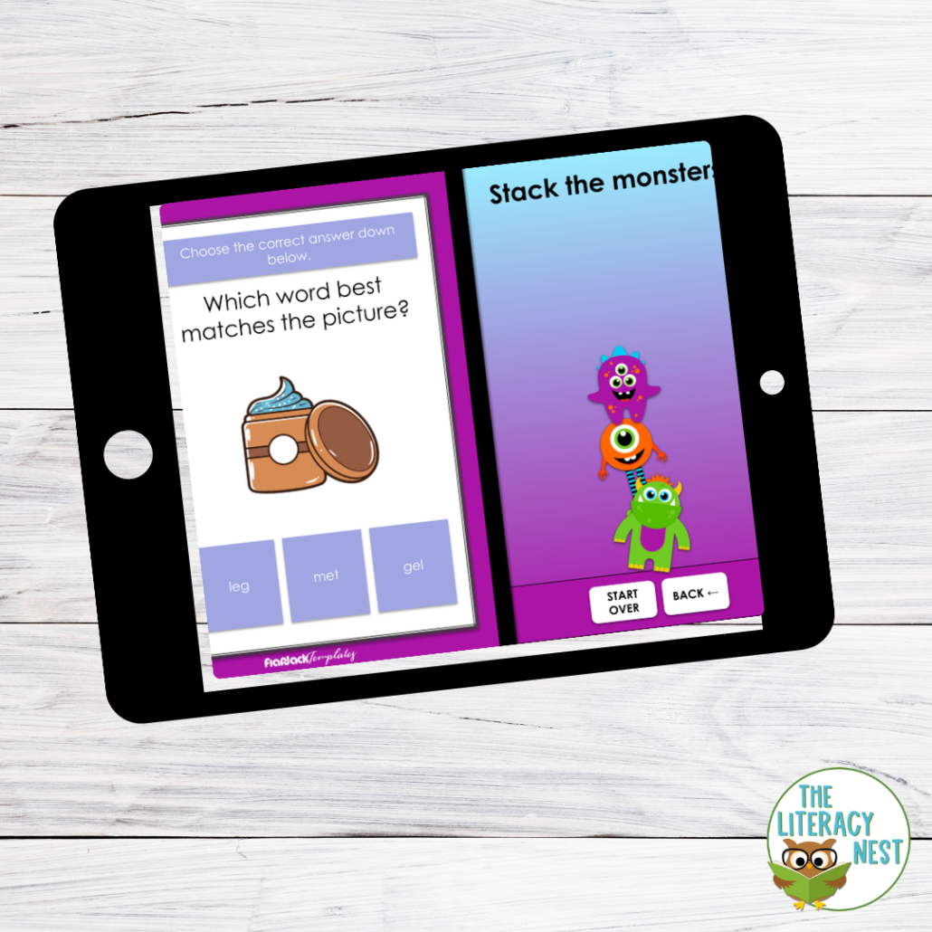 CVC Digital Phonics Games - The Literacy Nest