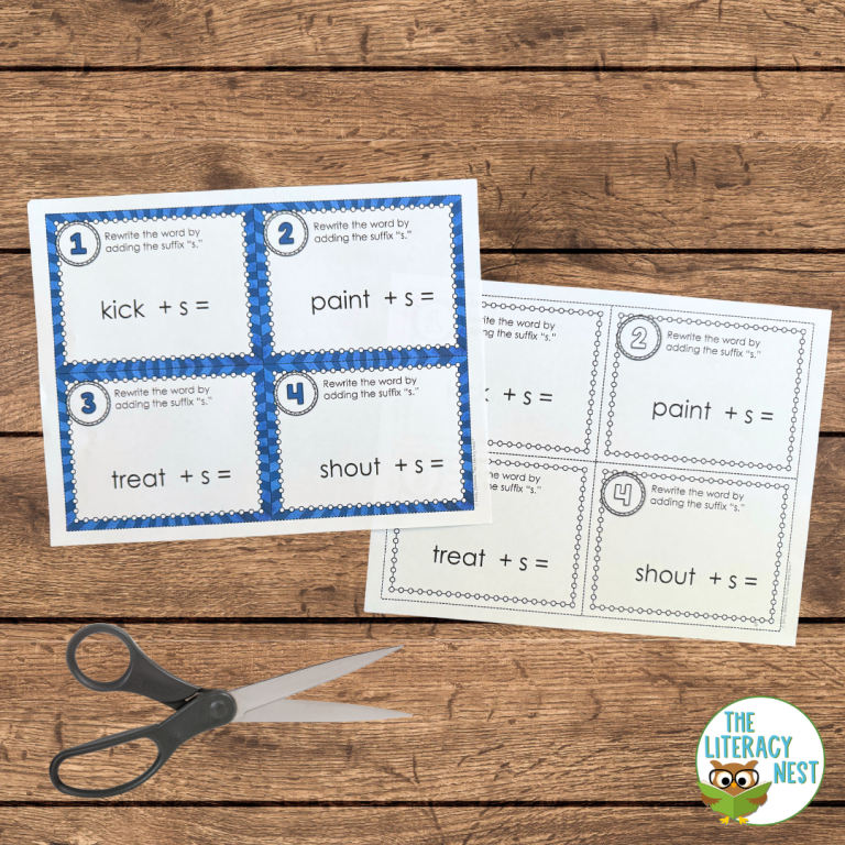 Morphology Activities Inflectional Suffixes Task Cards - The Literacy Nest