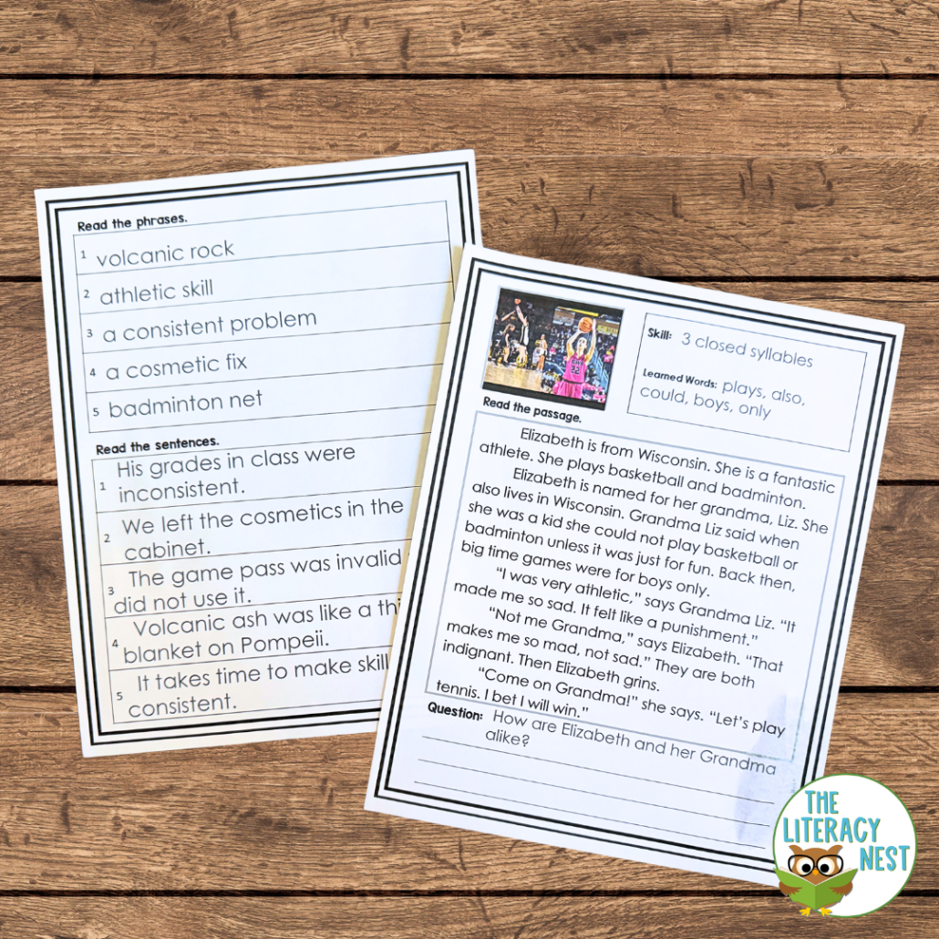 Decodable Passages for Syllable Division Multisyllabic Words with ...